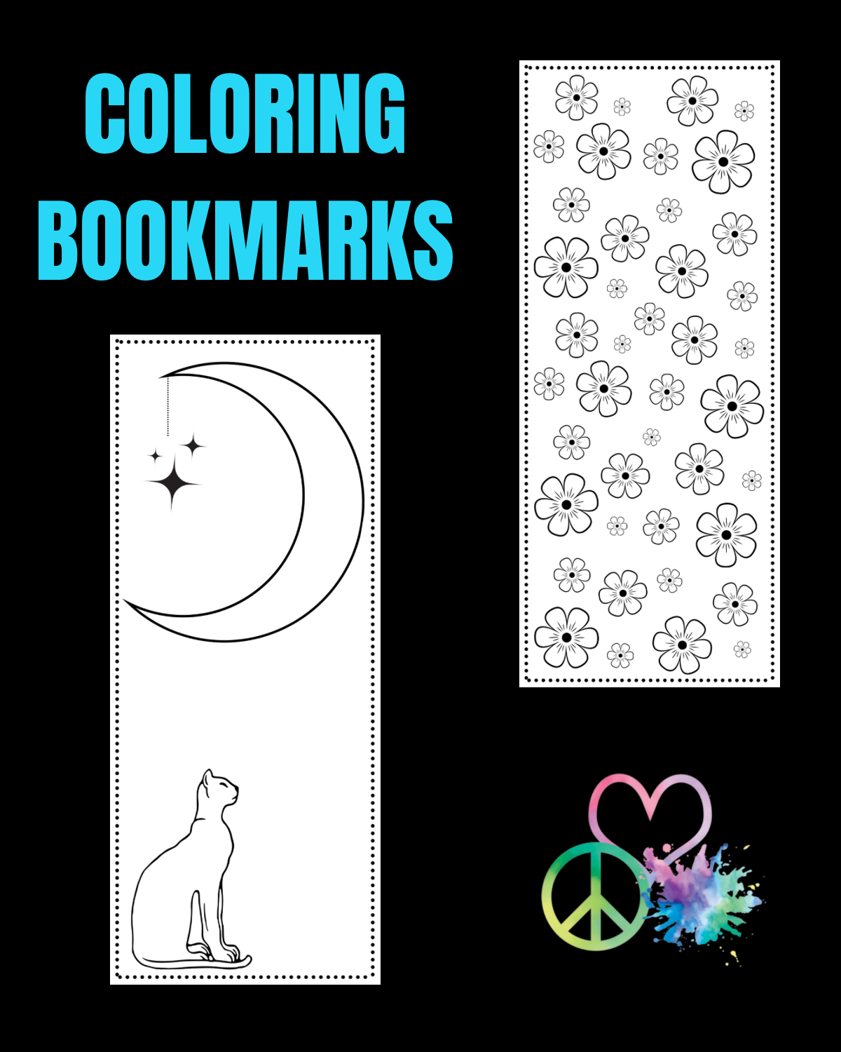PLD Coloring Bookmarks | Peace, Love & Dye: Tie Dye